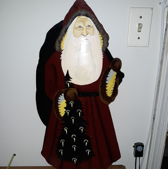 Accents | Gorgeous Large Handpainted Metal Santa | Poshmark